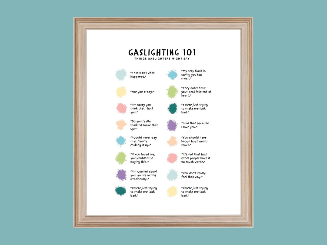 Gaslighting Poster | Printable PDF | *includes 1 Commercial License ...