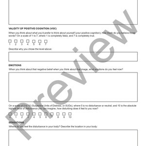 EMDR Phase 3 - Assessment Worksheet | Editable / Fillable PDF Template ...