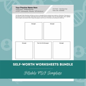 Self-worth Worksheets Bundle | 40 Editable / Fillable / Printable PDF ...