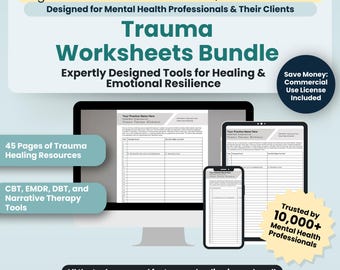 Trauma Therapy Bundle 330+ Pages | Therapy Worksheets | Anxiety and ...