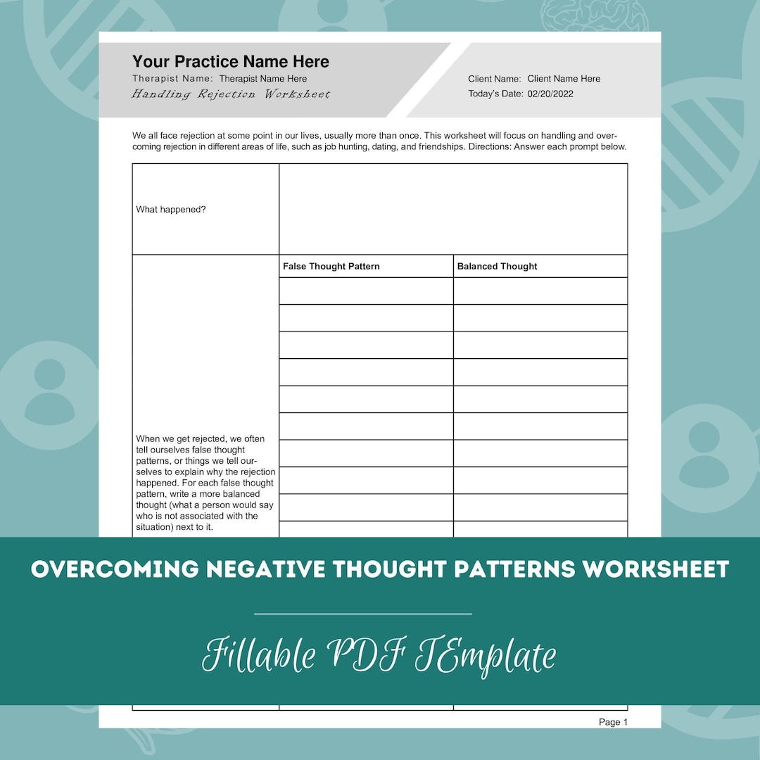 Handling Rejection Worksheet PDF | Editable / Fillable PDF | for ...