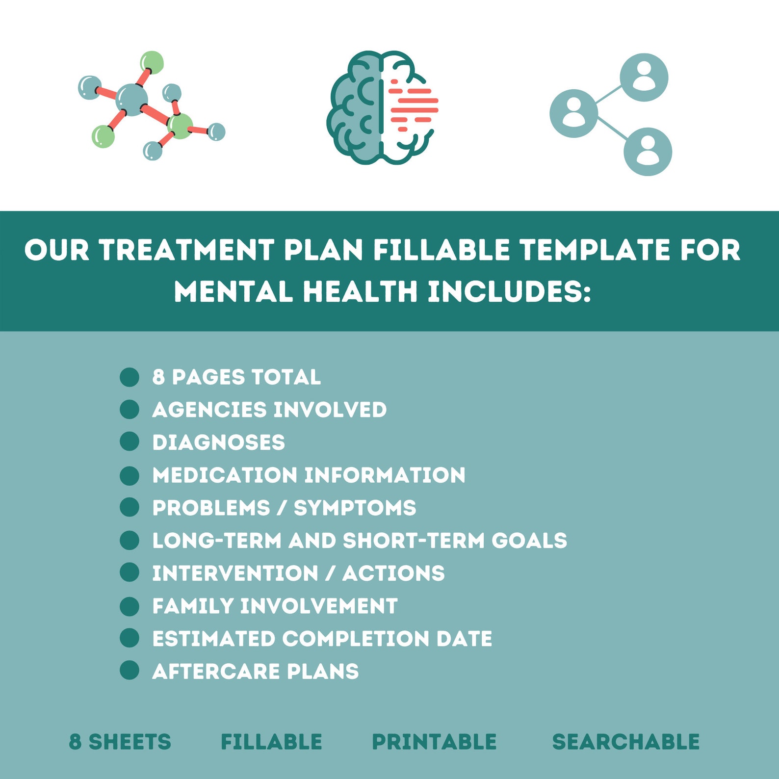 Counseling Treatment Plan Template for Mental Health Editable ...