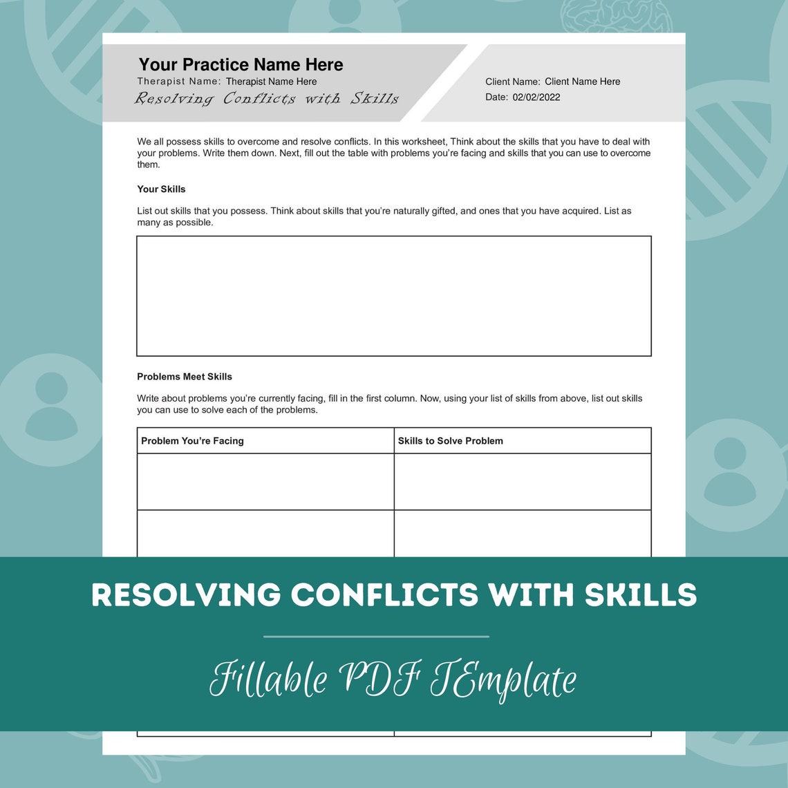 Narrative Therapy Resolving Conflicts With Skills Worksheet - Etsy