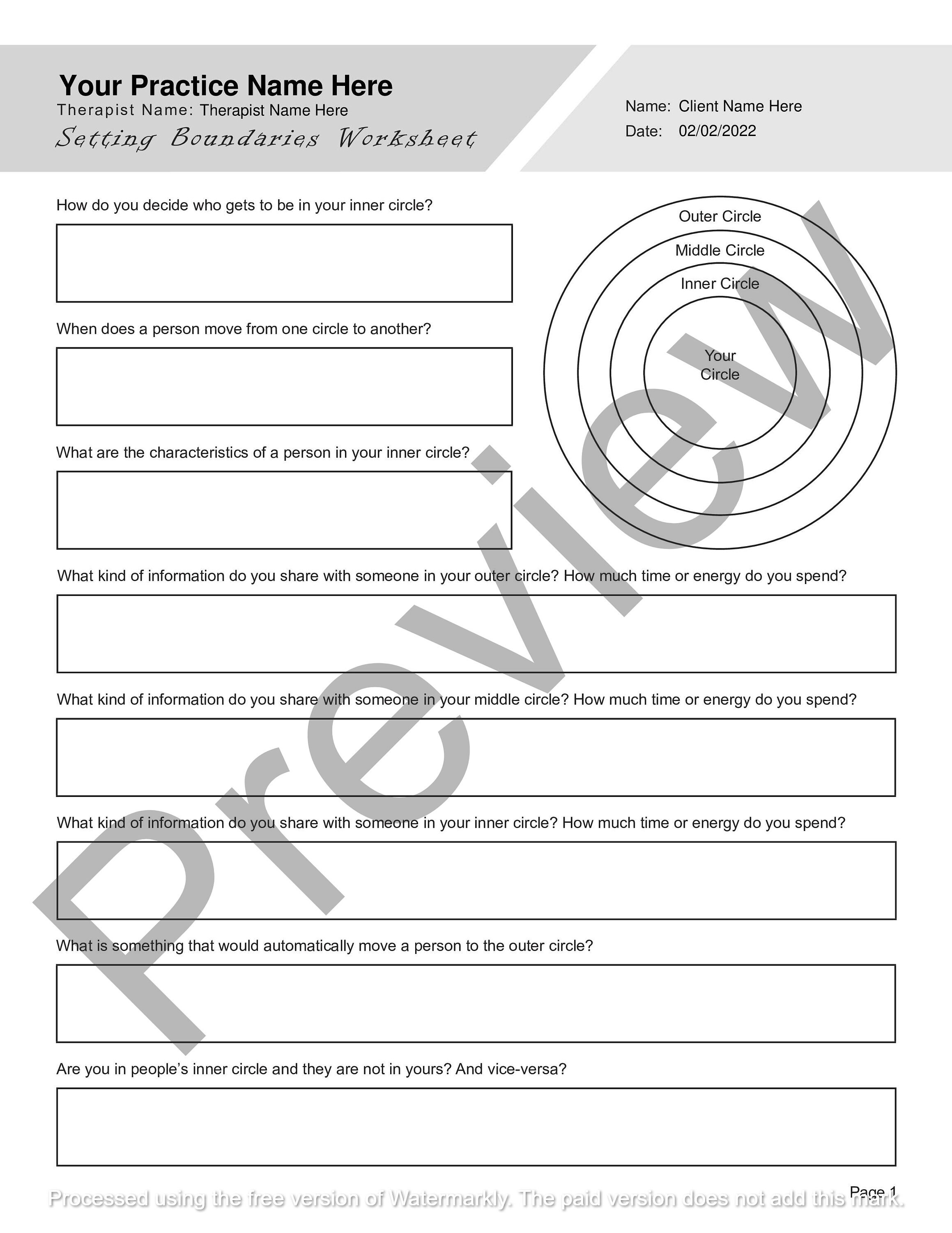 Setting Boundaries Worksheets Editable Fillable Printable Pdf – Bilarasa Setting Boundaries Worksheets Editable Fillable Printable Pdf – Bilarasa
