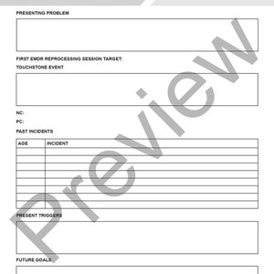 EMDR Targeting Sequence Plan | Editable / Fillable PDF Template | for ...