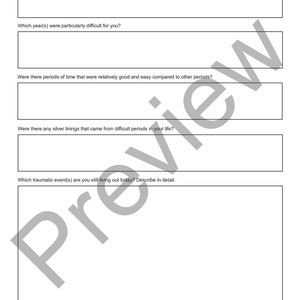 Trauma Timeline Therapy Worksheet | Editable / Fillable PDF Template ...