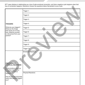 EFT Cycle Questions Worksheet | Editable / Fillable PDF Template | for ...