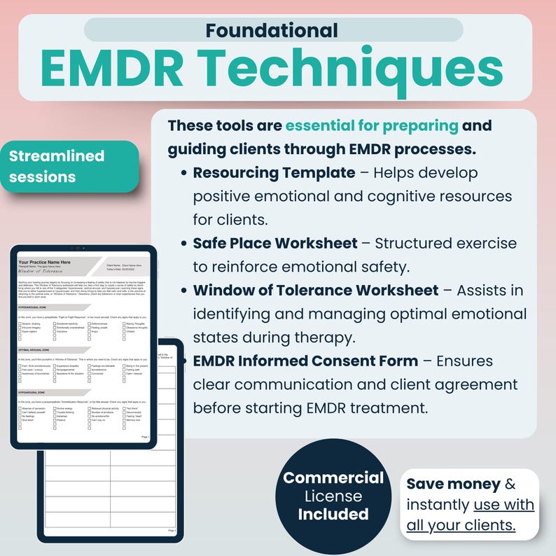 EMDR Worksheet Bundle, 25 Fillable, Printable Pdfs,eye Movement ...