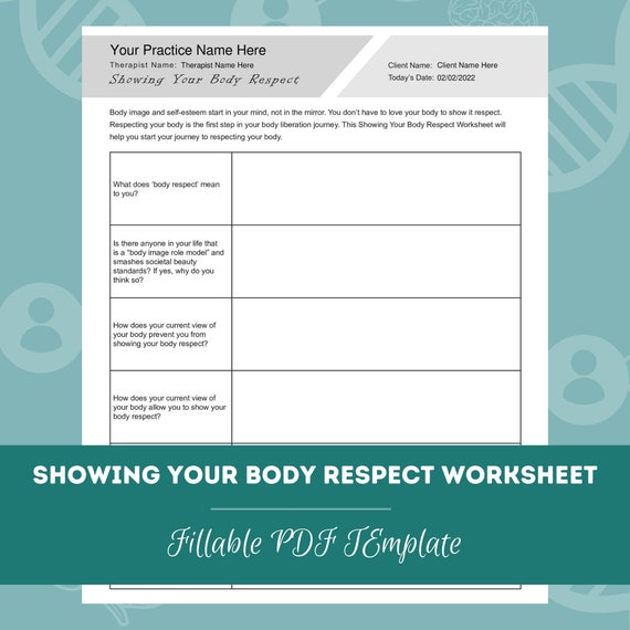 Showing Your Body Respect Worksheet Editable / Fillable PDF - Etsy