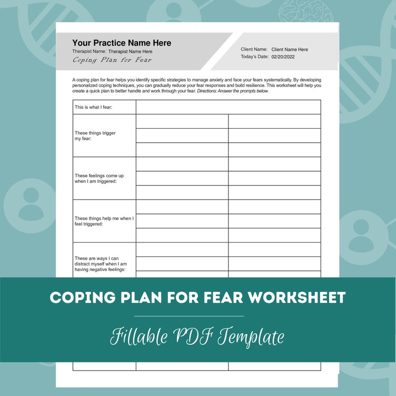 Fear Worksheets Bundle Editable / Fillable PDF for Counselors ...