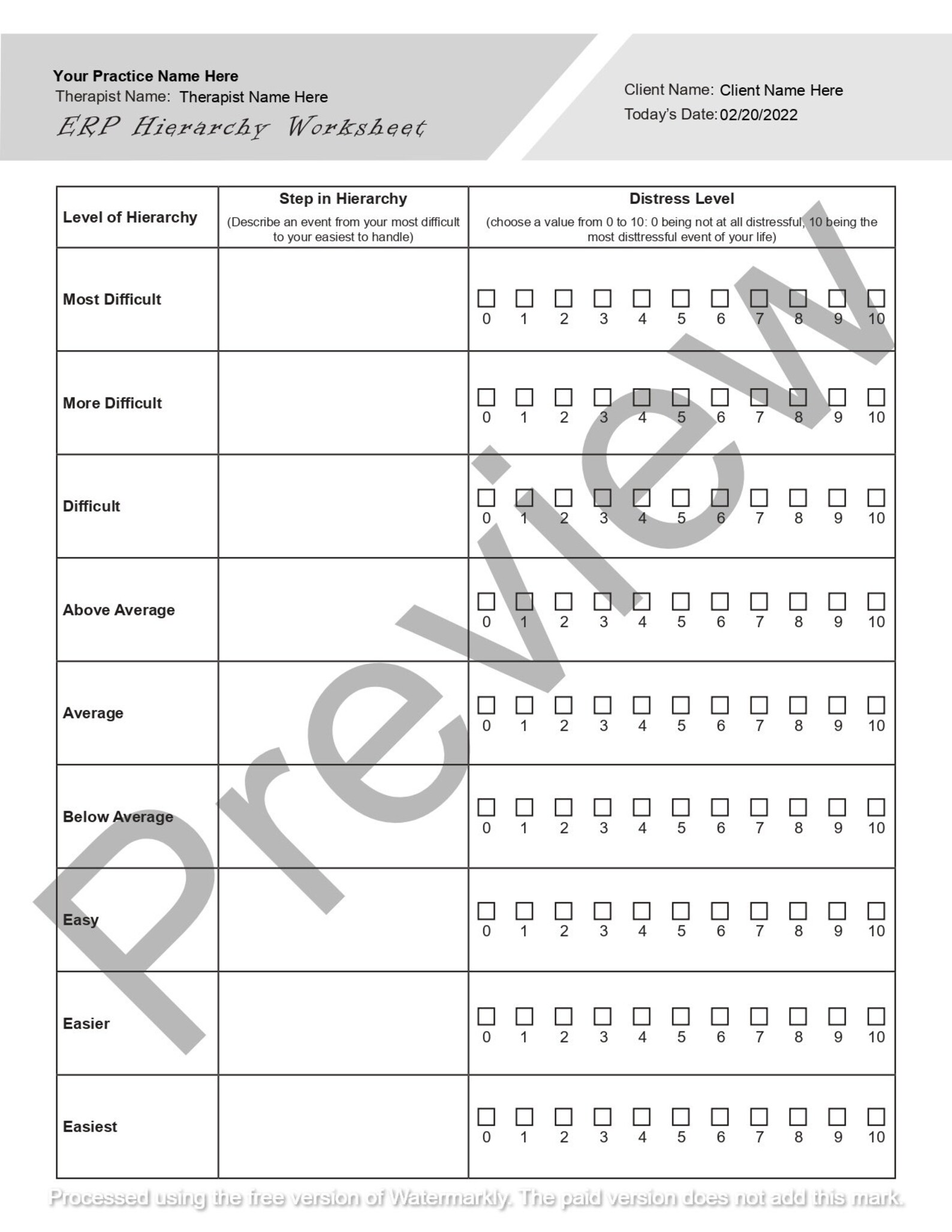 ERP Hierarchy Worksheet | Editable / Fillable PDF Template | for ...