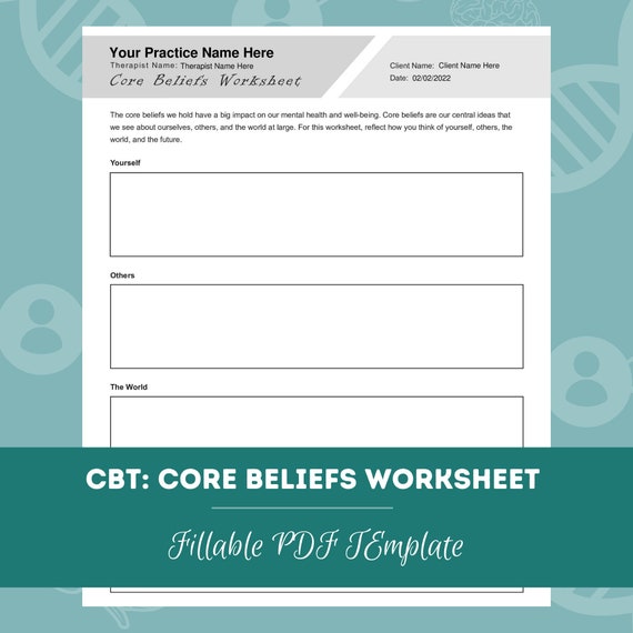 Core Beliefs Worksheet Exploring Values Worksheet | PsychPoint