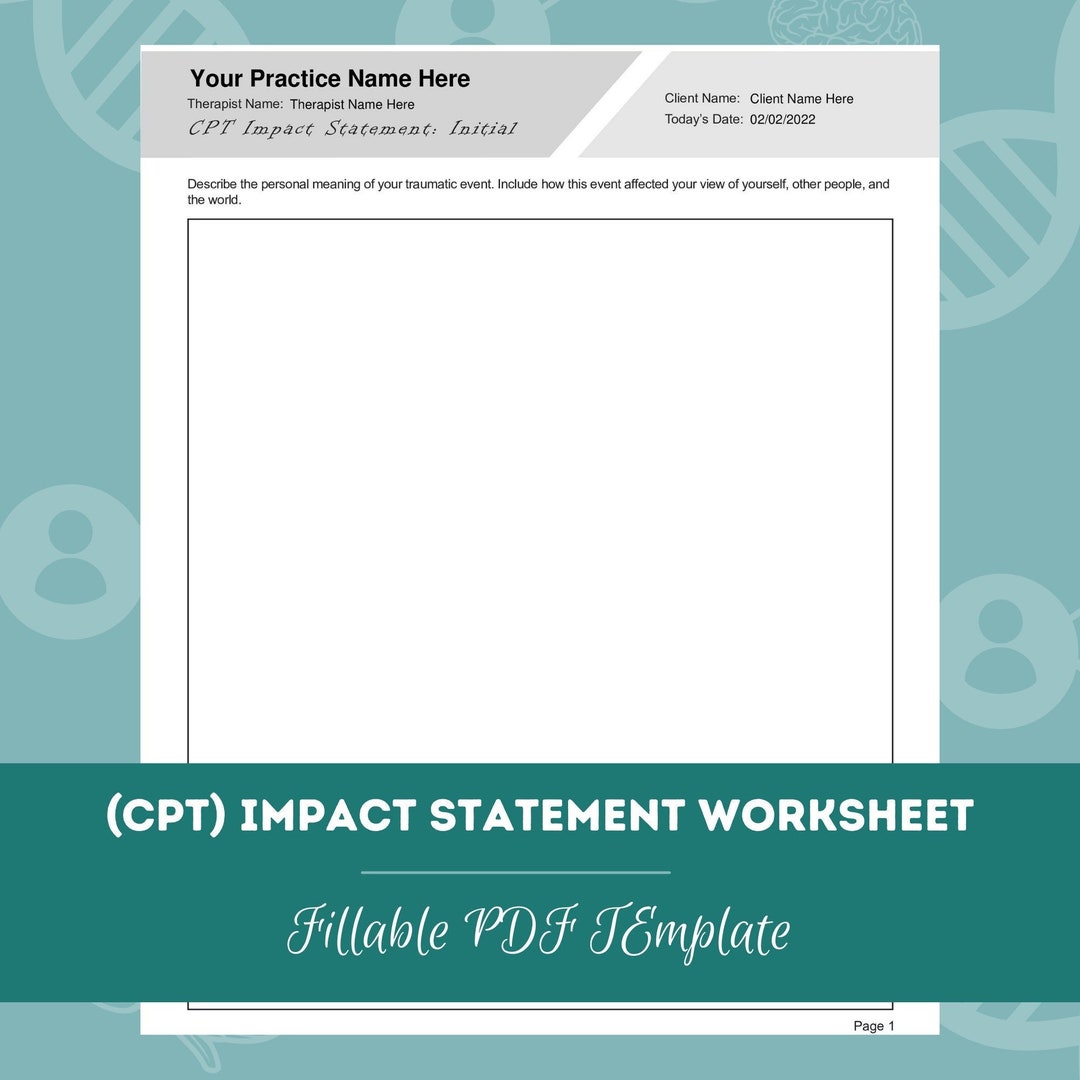 Cognitive Processing Therapy (CPT) Impact Statement Worksheet ...