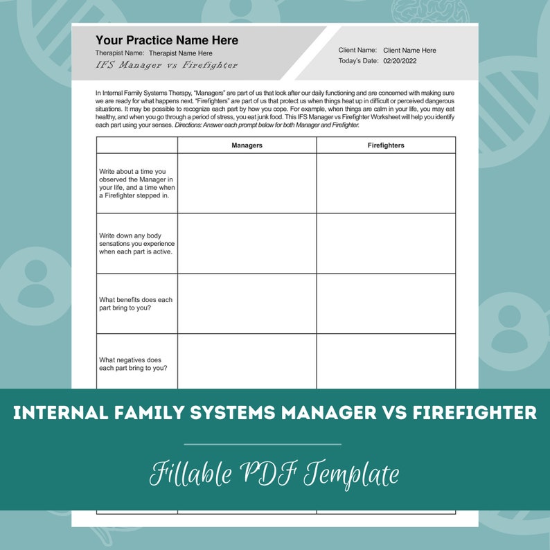 Internal Family Systems Worksheets Bundle, 13 Fillable/printable PDF ...