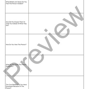 Letting Go of Resentment Worksheet | Editable / Fillable PDF Template ...