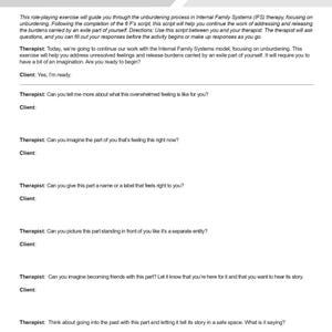 Internal Family Systems Unburdening an Exile Script Worksheet ...