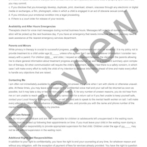 Informed Consent Form for Counseling | Editable / Fillable PDF Template ...