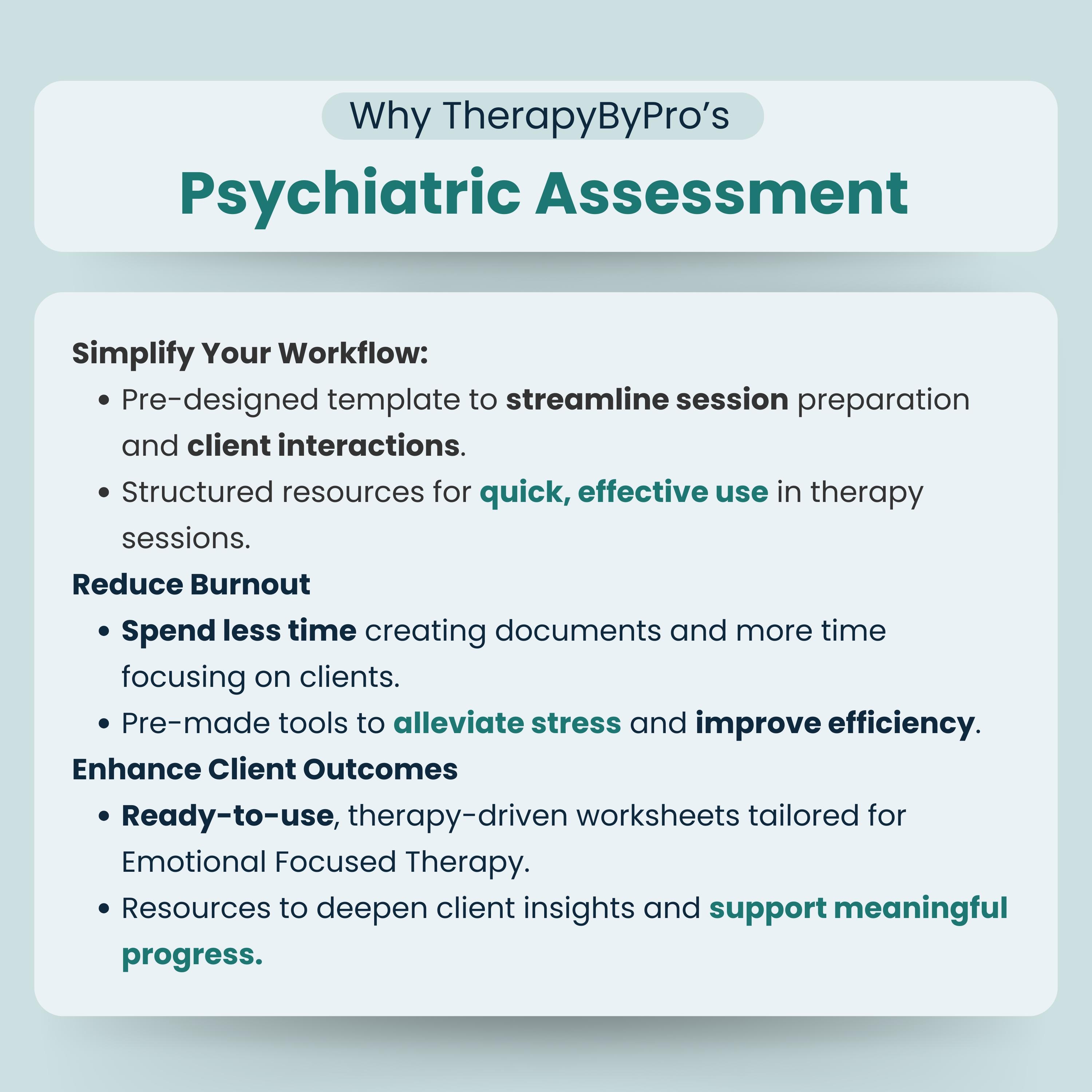 Psychiatric Assessment Template for Psychiatrists, Nurse Practitioners ...