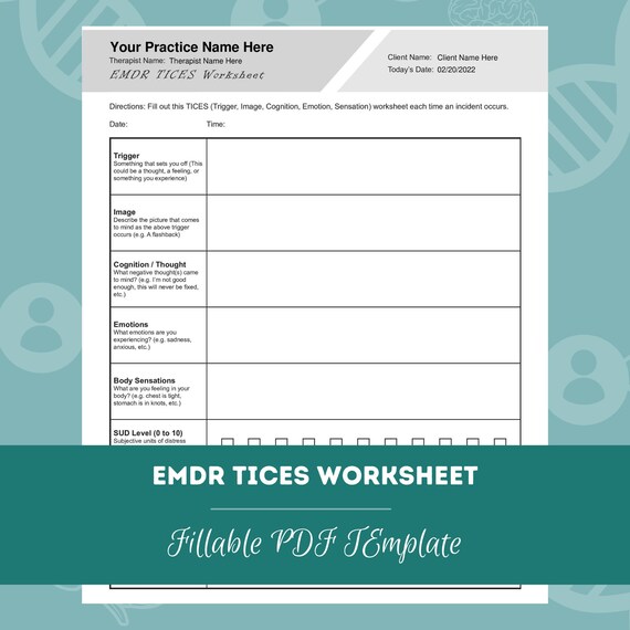 EMDR TICES Worksheet Editable / Fillable PDF Template for - Etsy UK