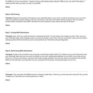 EMDR Creating a Safe Place Script Worksheet | Fillable PDF | Counselors ...