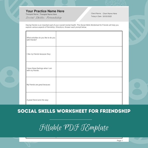 Social Skills Worksheets for Friendship Editable / Fillable - Etsy