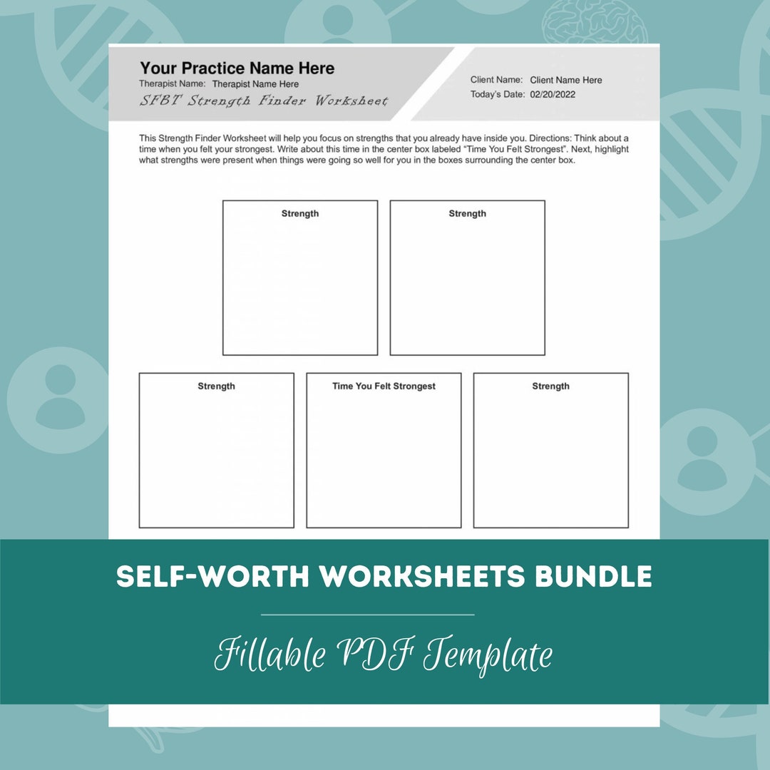 Self-worth Worksheets Bundle 40 Editable / Fillable / Printable PDF ...