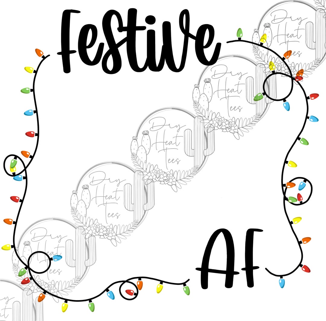 Festive AF Border PNG - Etsy