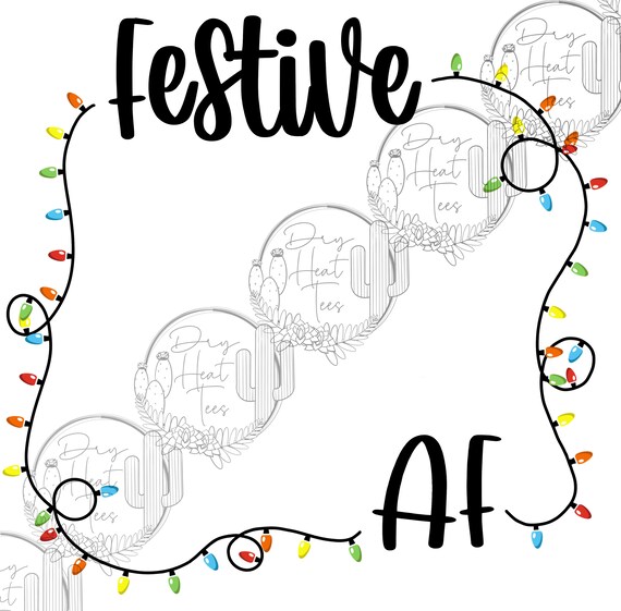 Festive AF Border PNG | Etsy