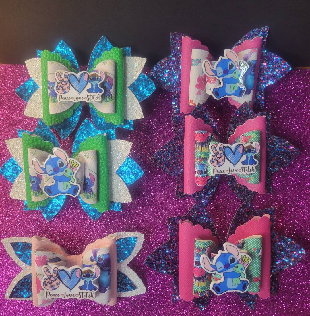 Blue Alien Leather Hair Bows - Etsy
