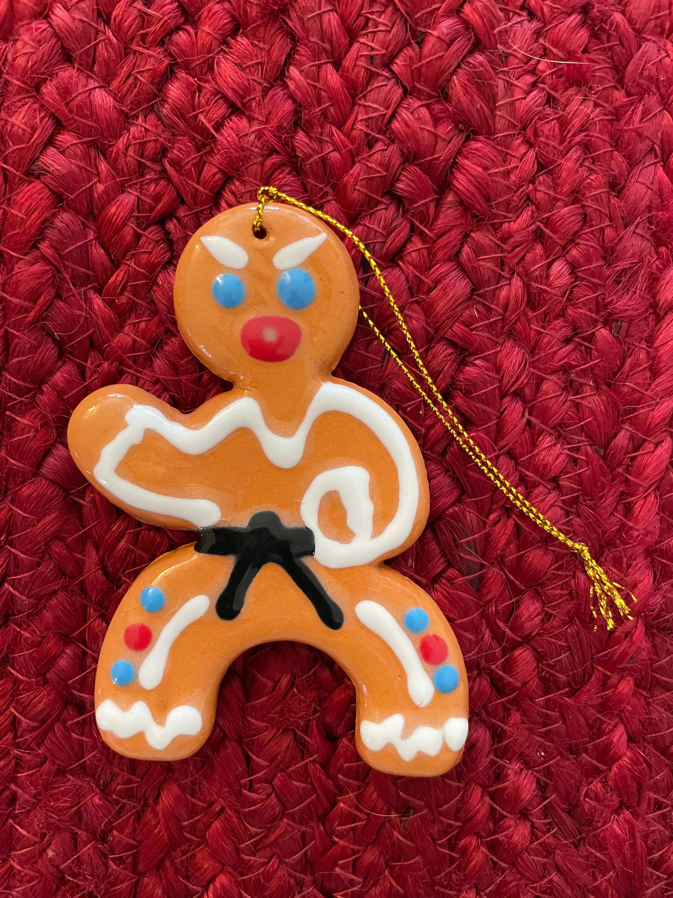 Gingerbread Man Martial Arts Ornament - Cookie, Ninja, Karate ...