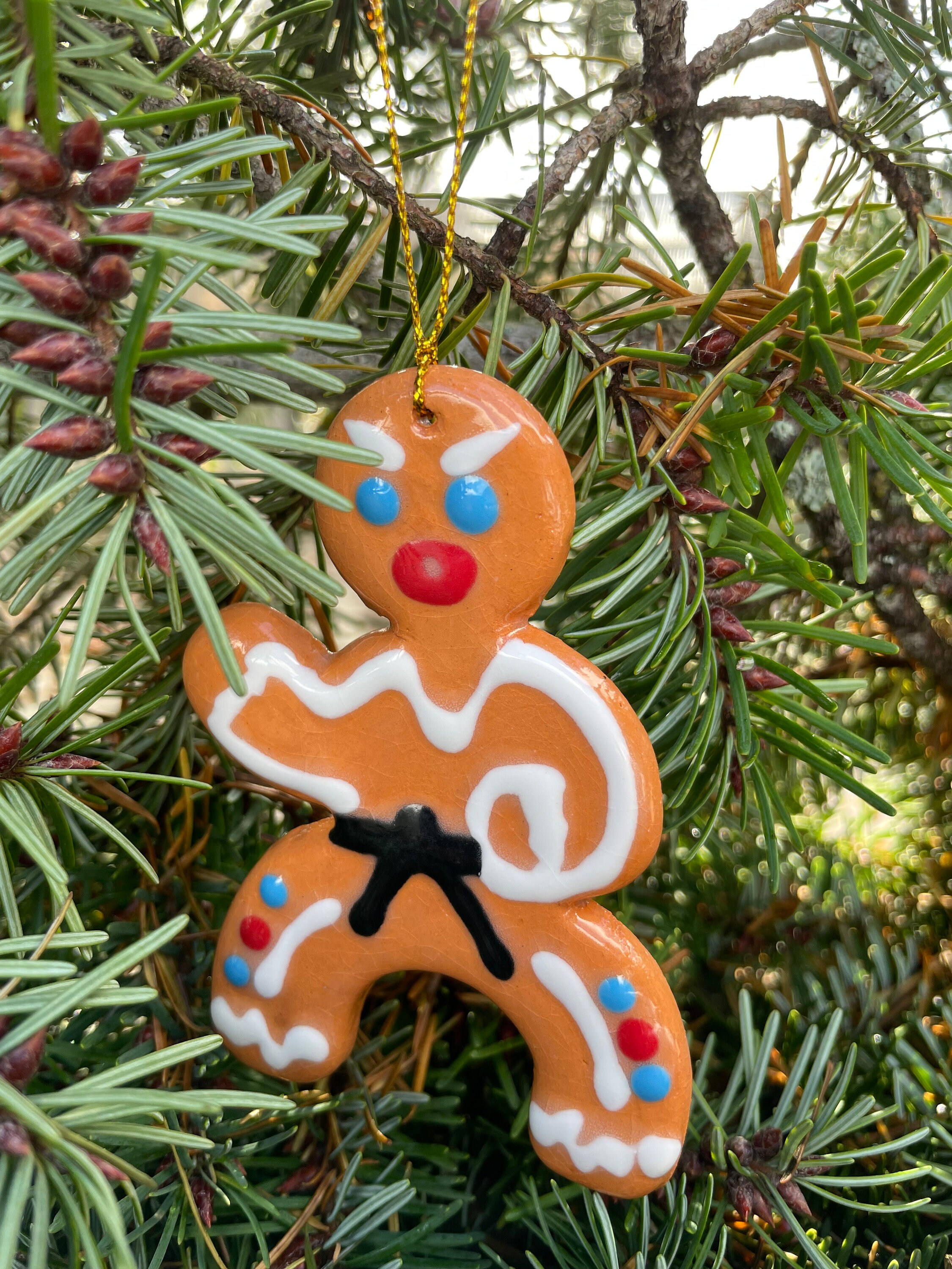 Gingerbread Man Martial Arts Ornament - Cookie, Ninja, Karate ...