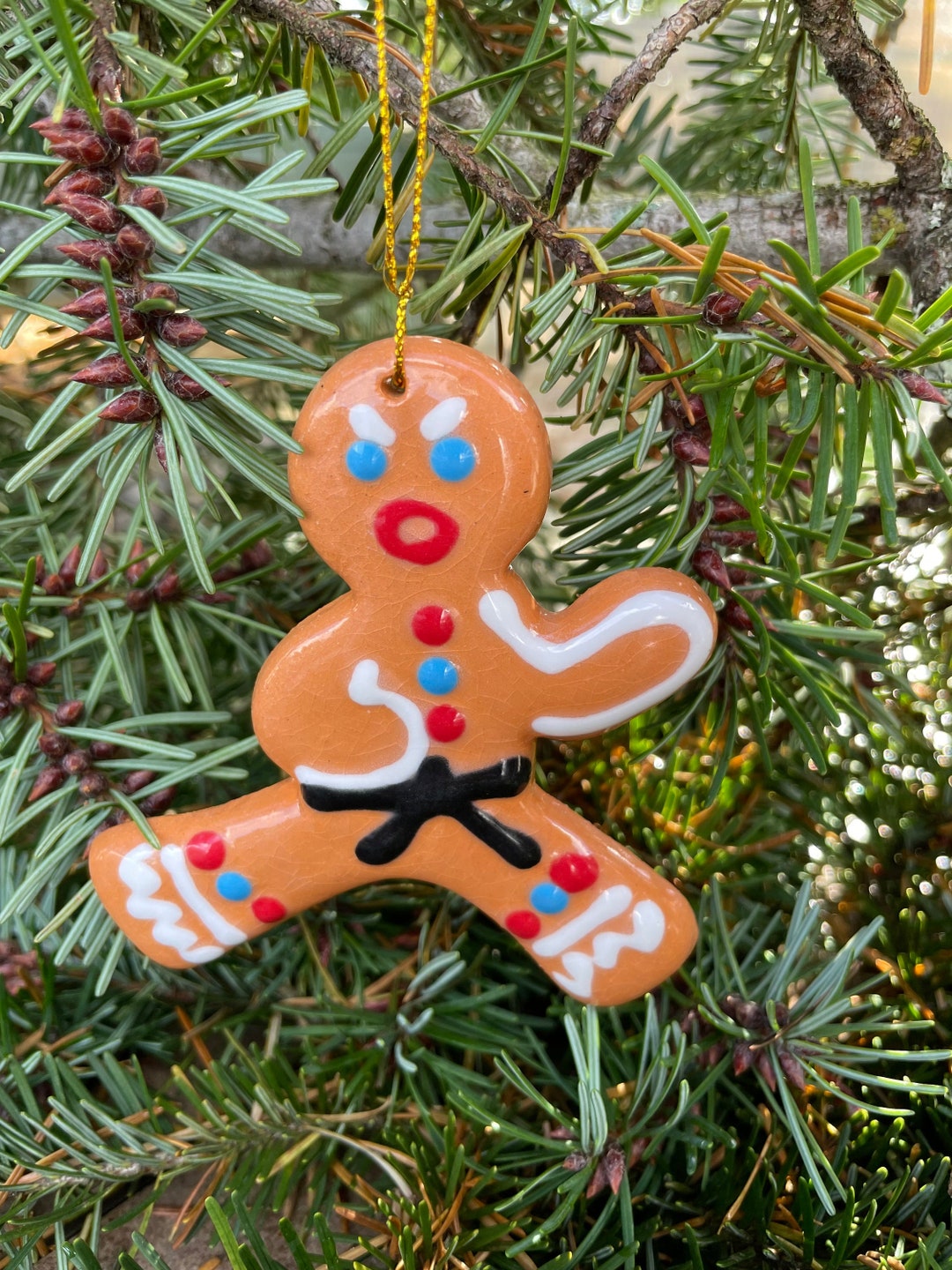 Gingerbread Man Martial Arts Ornament - Cookie, Ninja, Karate ...