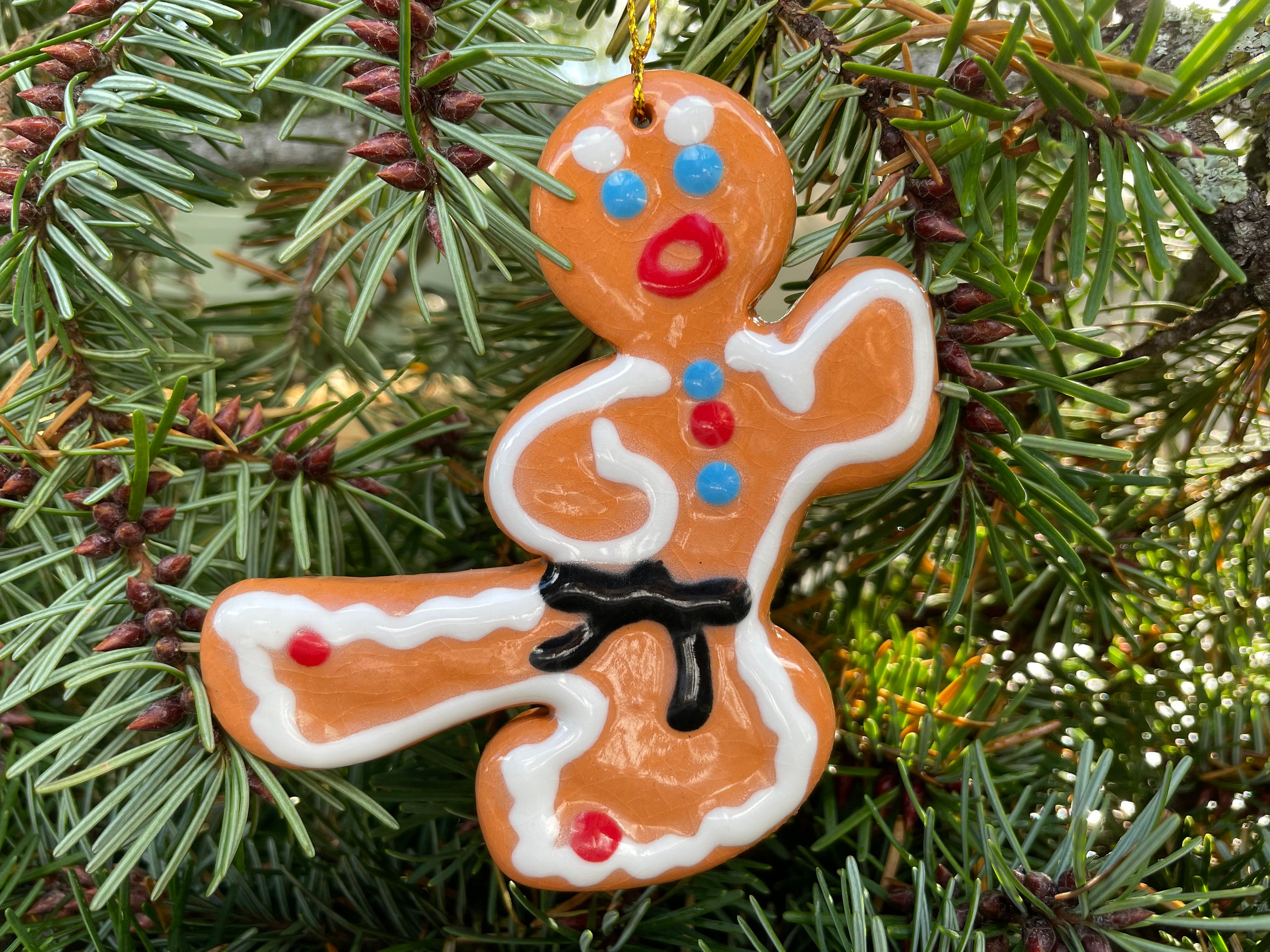 Gingerbread Man Martial Arts Ornament - Cookie, Ninja, Karate ...