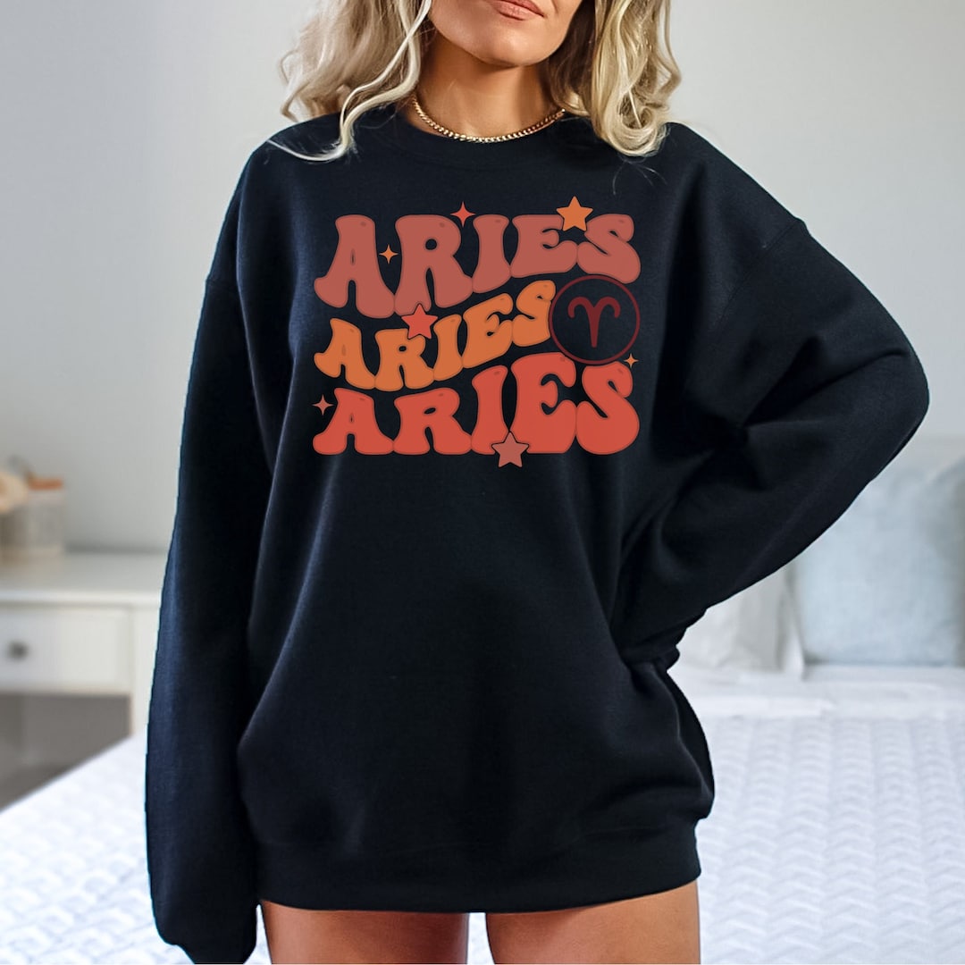 Aries Shirt, Aries Zodiac Gift, Aries Sweatshirt, Retro Design Shirt ...