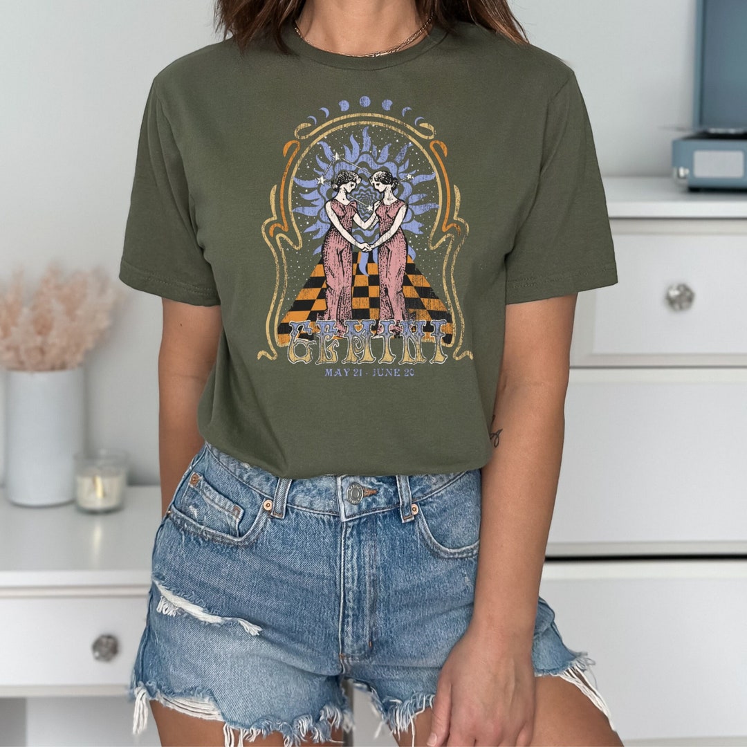 Gemini Zodiac Shirt: Celestial Astrology Oversized Tee - Etsy