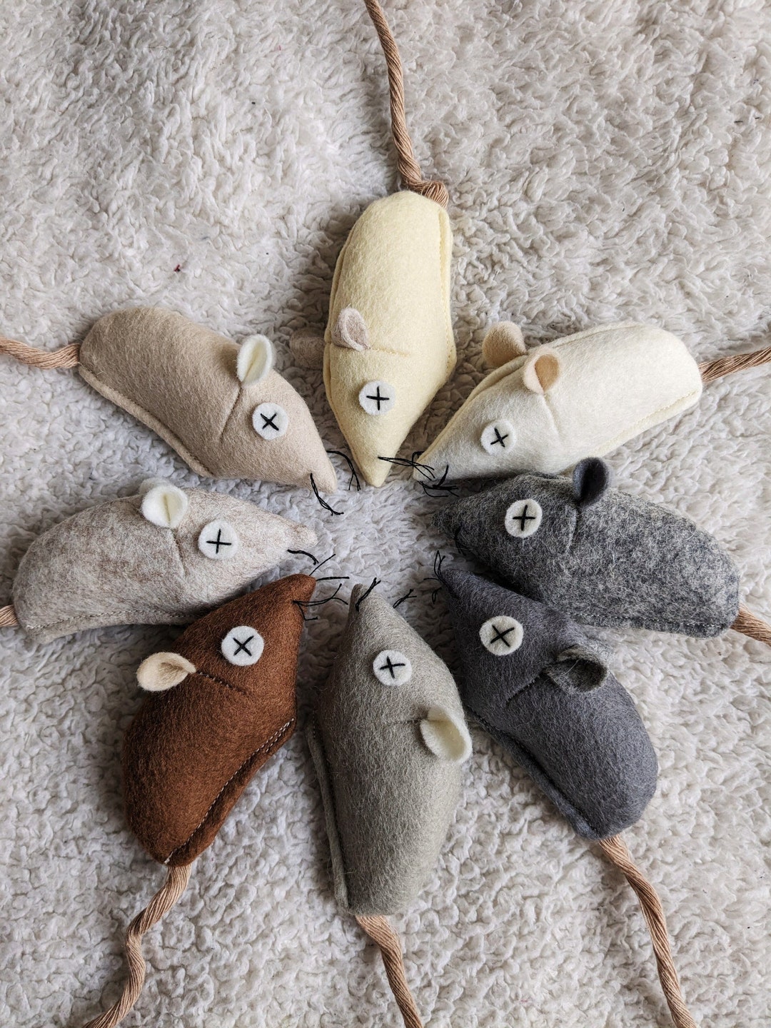 The Natural Eco Wool Felt Mice Plastic-free Cat Toys the Natural ...