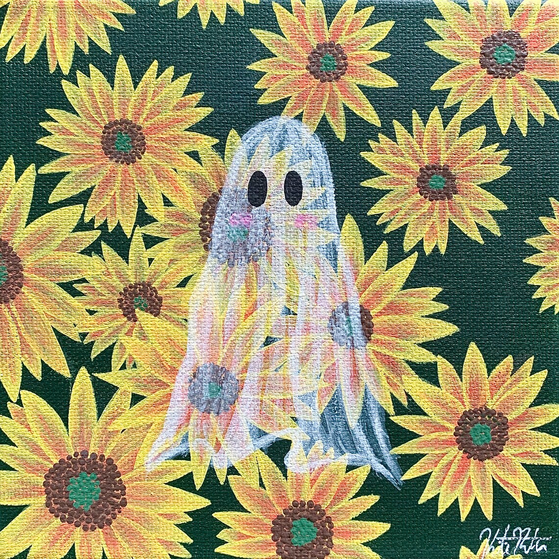 Sunflower Ghost Fine Art Print of Original Acrylic Painting - Etsy
