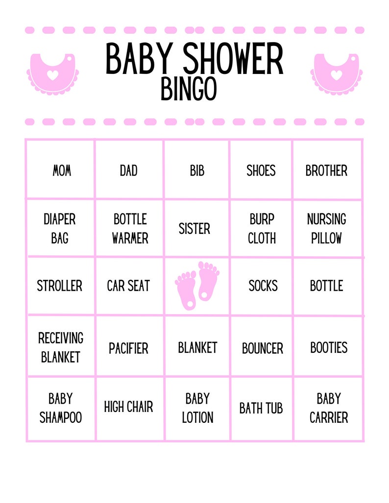 Lite Pink Baby Shower Bingo - Etsy