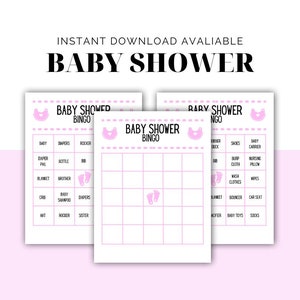 Lite Pink Baby Shower Bingo - Etsy