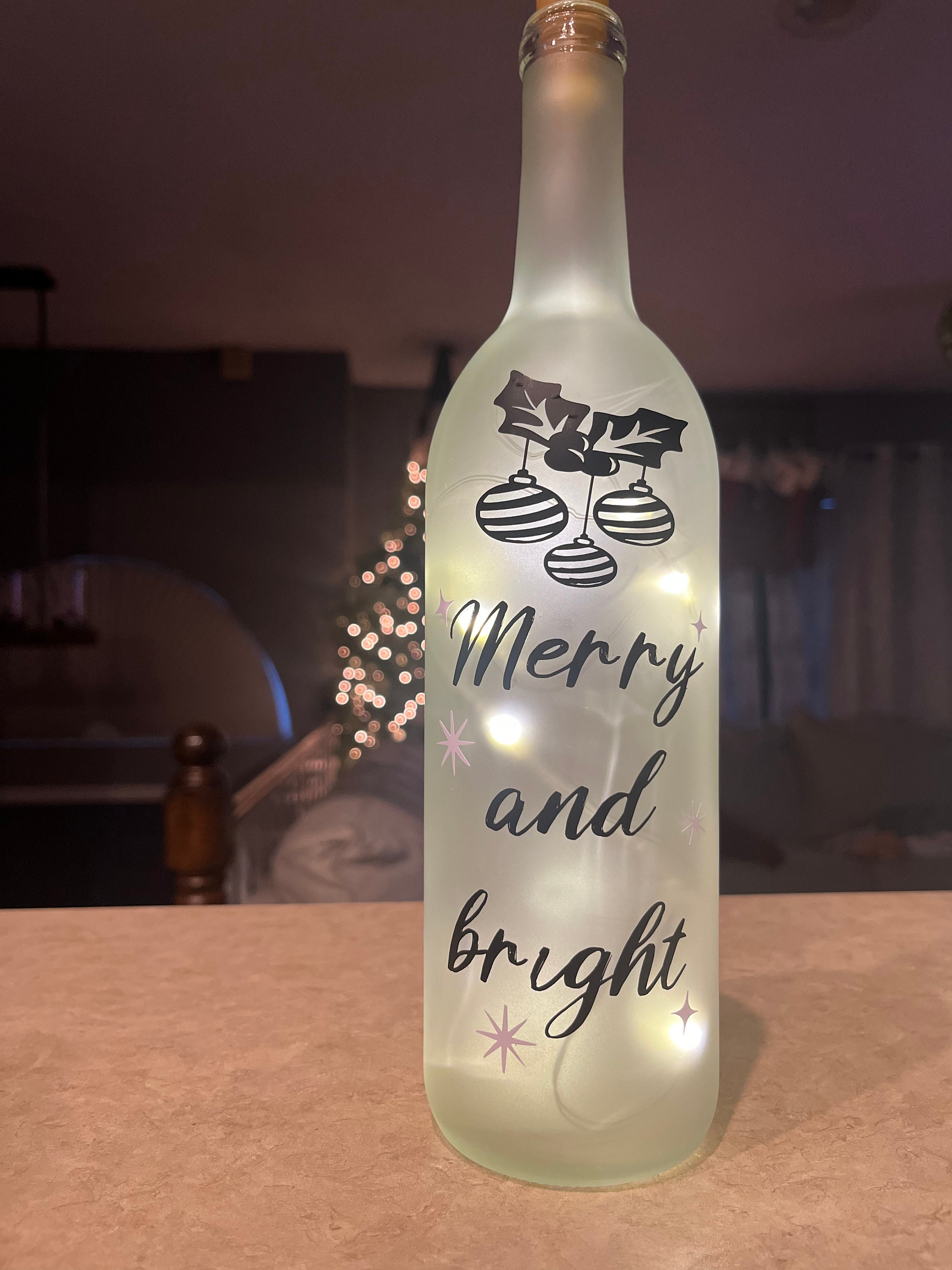 Lighted Wine Bottle - Etsy