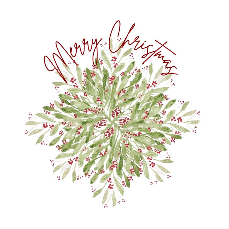 Merry Christmas Sprigs & Berries - Etsy