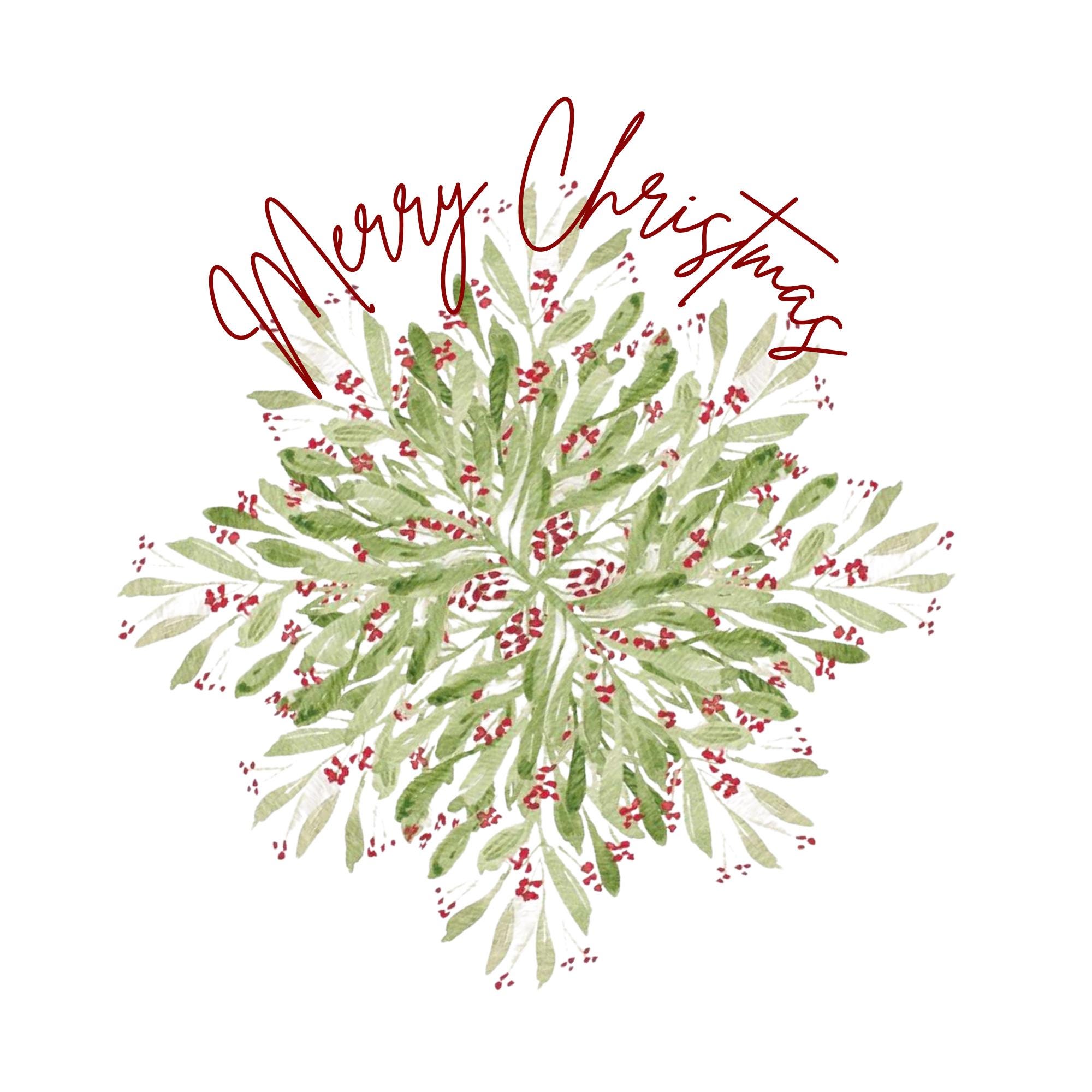 Merry Christmas Sprigs & Berries - Etsy