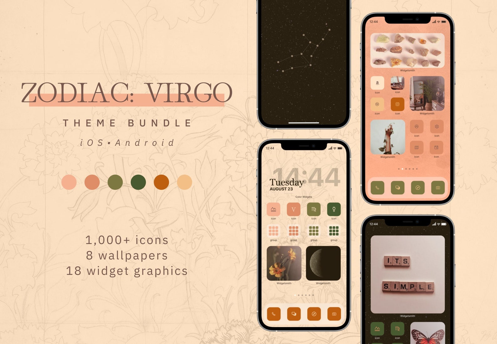 Virgo Aesthetic Theme for Ios Android - Etsy