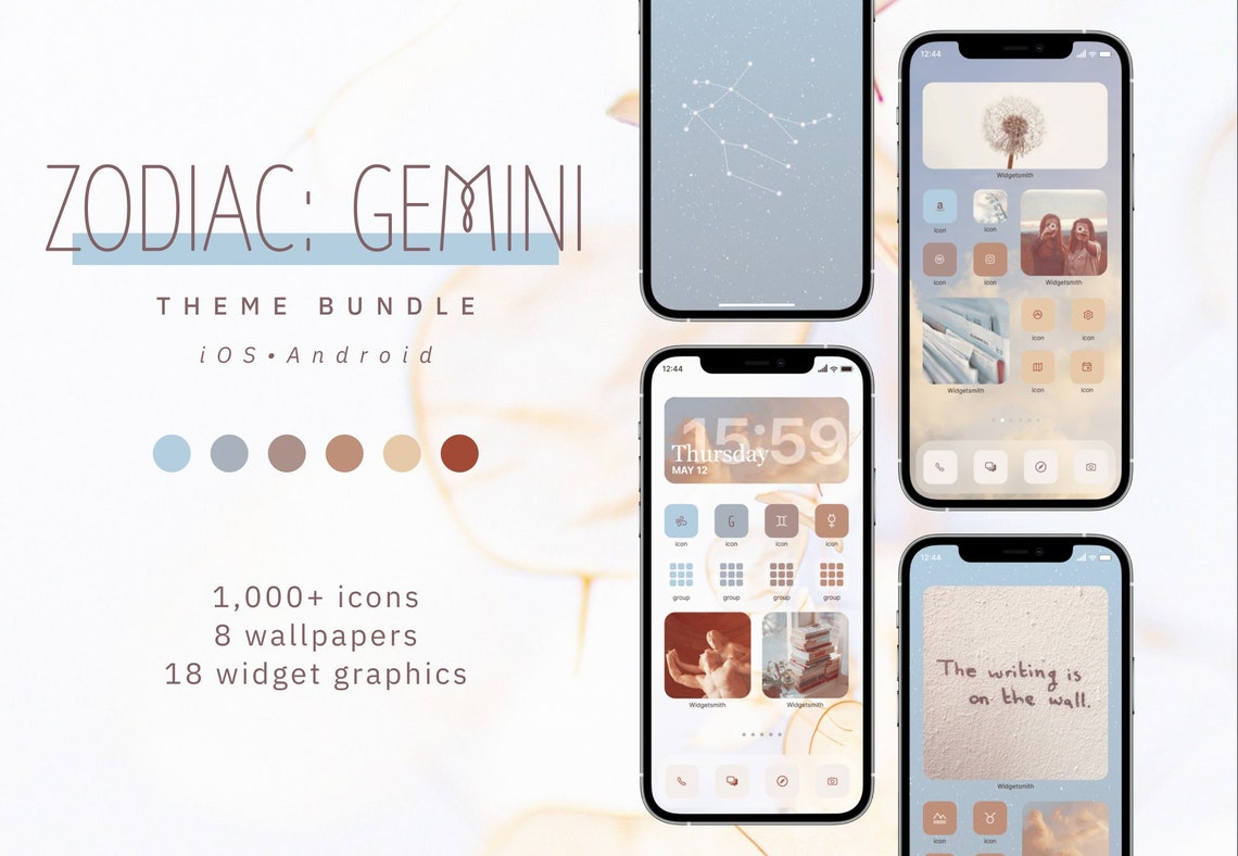 Gemini Aesthetic Theme for Ios Android - Etsy