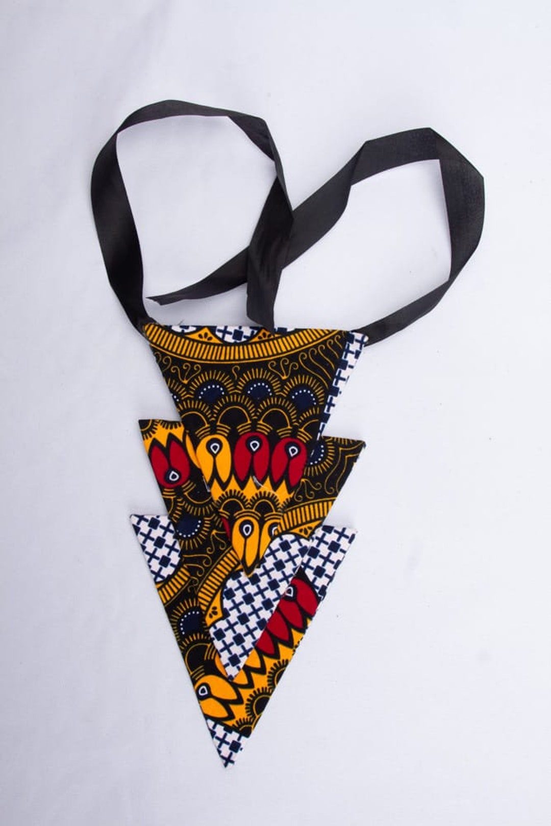 BE BOLD 3-tier Triangle African Ankara Print Necklace - Etsy
