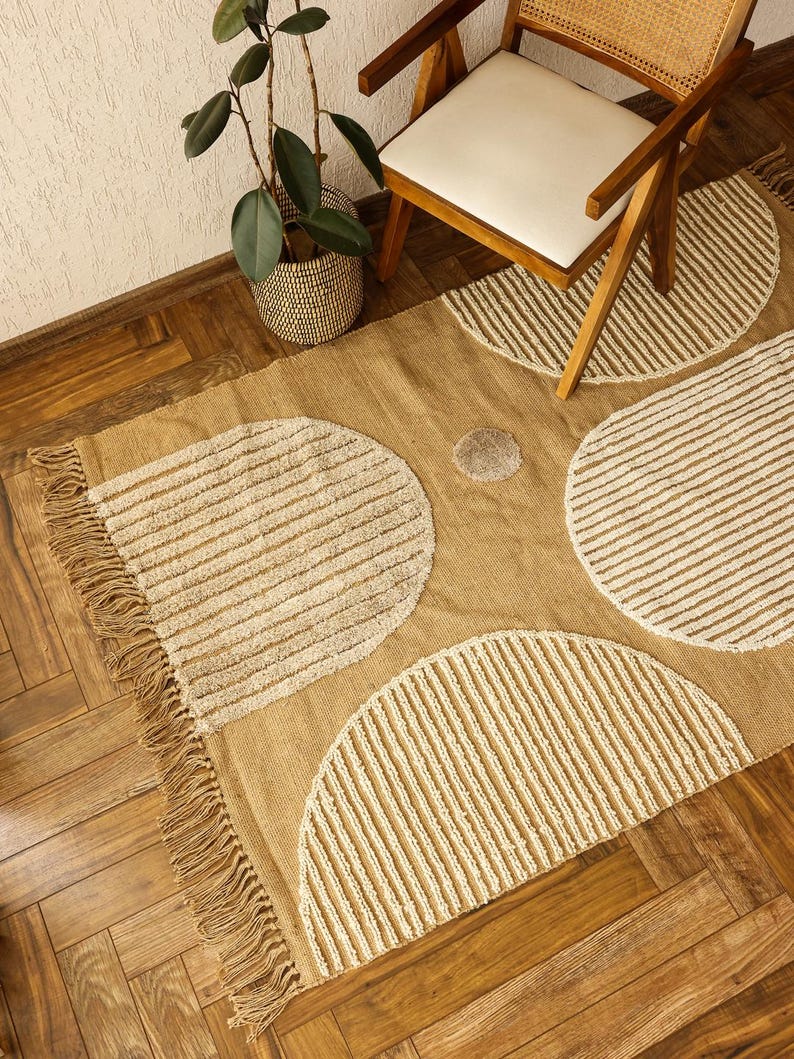 Indian Handmade Natural Jute Rug Bedside 3X5 Feet Rug Circle Rug New ...