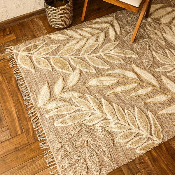 Jute Floral Rug - Etsy