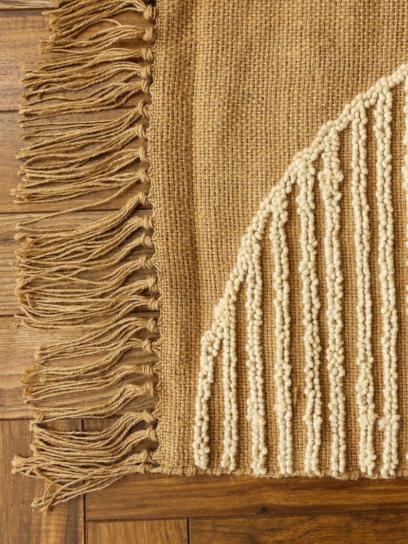 Indian Handmade Natural Jute Rug Bedside 3X5 Feet Rug Circle Rug New ...