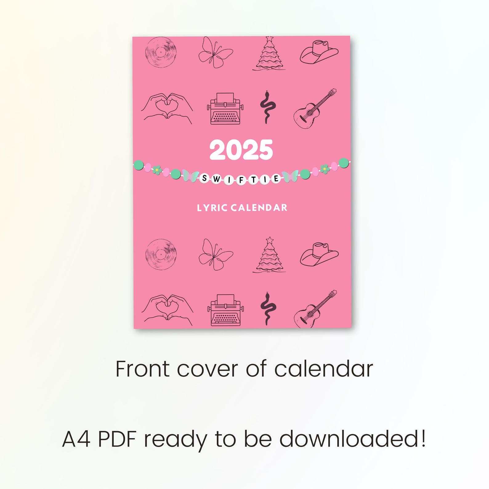 2025 Printable Swiftie Calendar Taylor Inspired Eras A4 PDF Merch ...