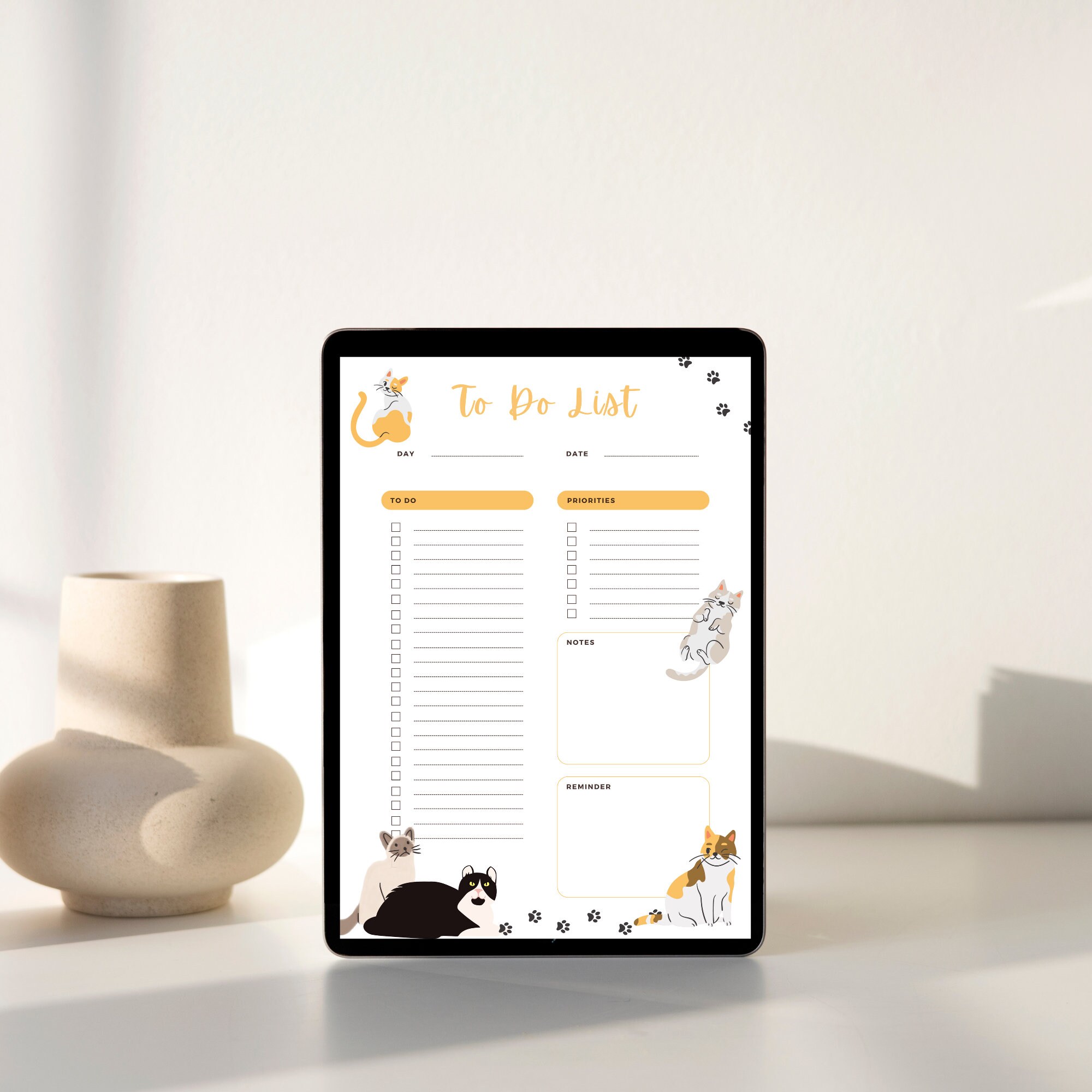 Cat To-do List Planner, Printable Cute Theme (PDF), Digital Download - Etsy